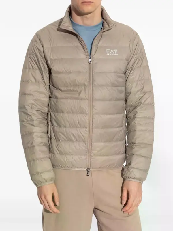 EA7 Quilted Logo Jacket - Neutrals