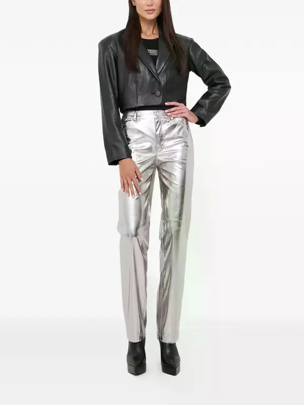 Guess Metallic Effect Straight Leg Trousers