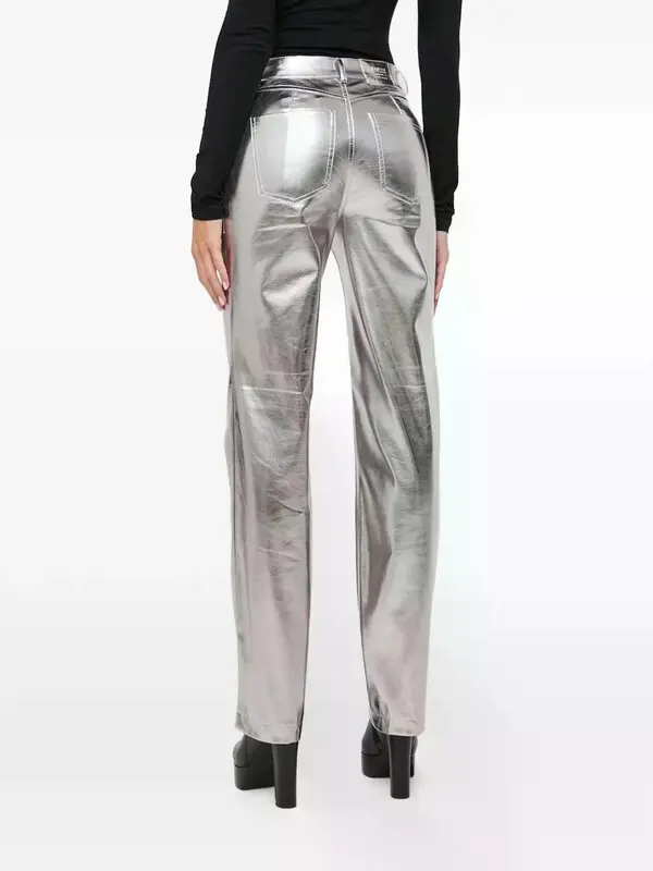 Guess Metallic Effect Straight Leg Trousers