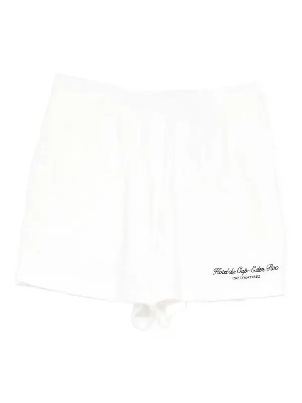 SPORTY & RICH X Hotel Du Cap-eden-roc Embroidered Mini Shorts - White