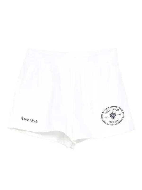 SPORTY & RICH Hotel Du Cap-eden-roc Logo-embroidered Trousers - White