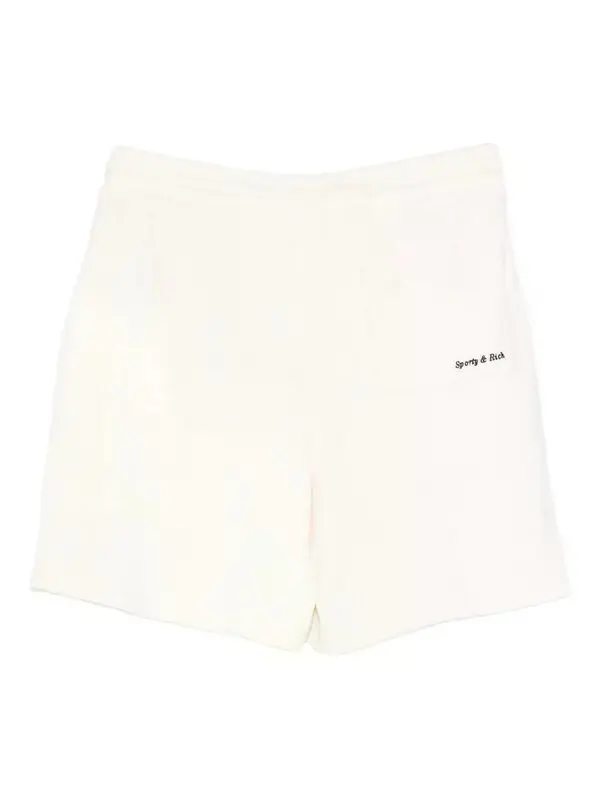 SPORTY & RICH Eden Script Embroidered Mini Shorts
