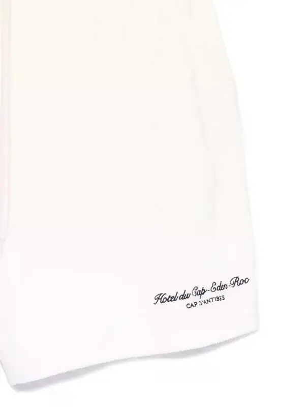 SPORTY & RICH Eden Script Embroidered Mini Shorts