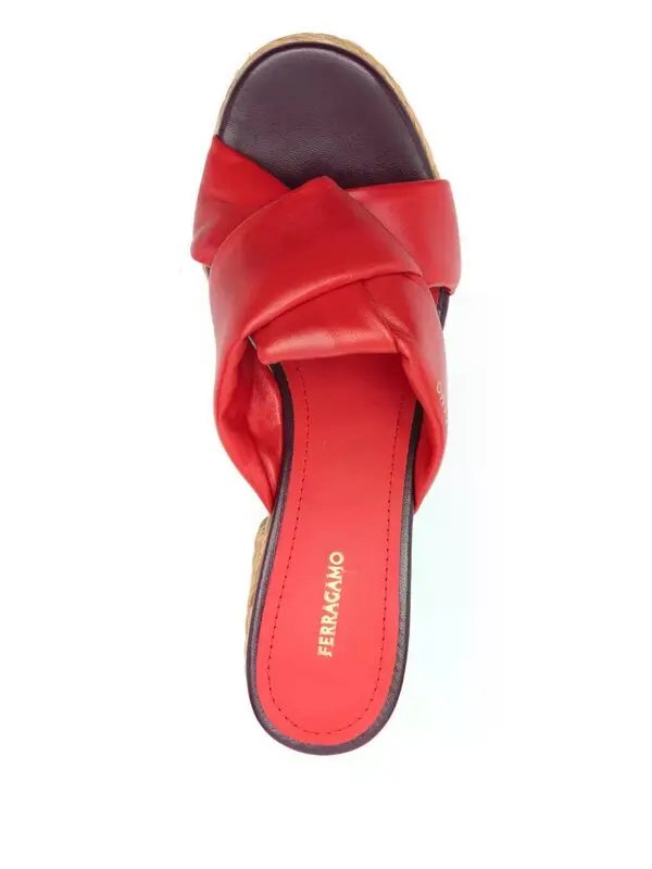 FERRAGAMO 90mm Knot-detail Platform Sandals