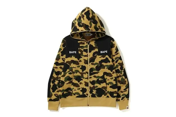 A BATHING APE 1st Camo Patched Wide Full Zip Hoodie