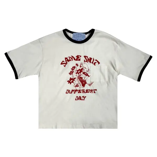 JUNGLES Same Shit Ringer Tee - White