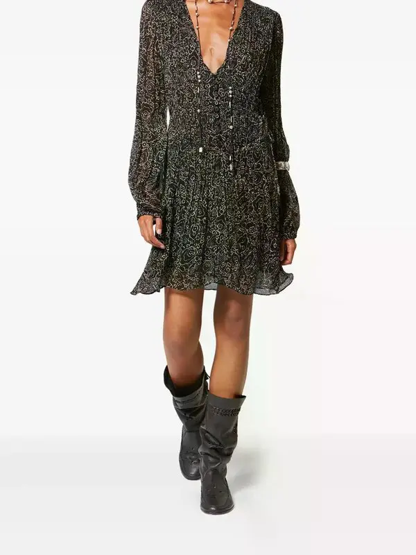 MARANT ETOILE Loriena Floral Mini Dress - Black
