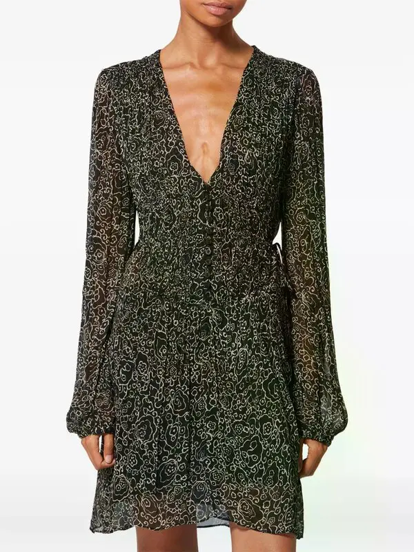 MARANT ETOILE Loriena Floral Mini Dress - Black