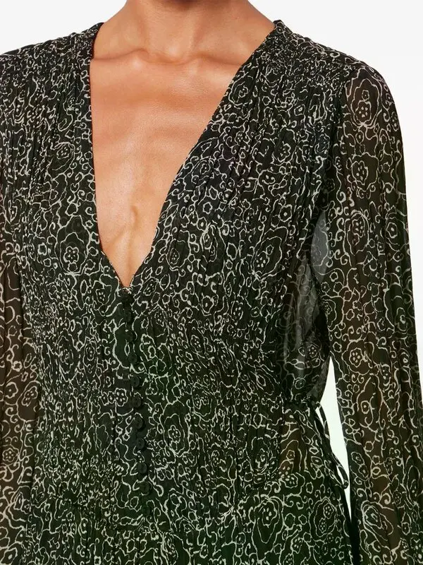 MARANT ETOILE Loriena Floral Mini Dress - Black