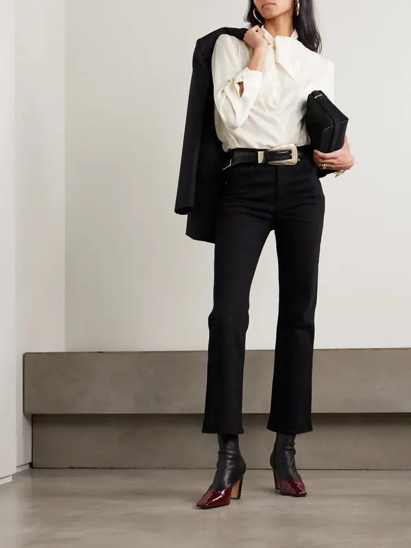 Max Mara Tie-detailed Silk Crepe De Chine Blouse - Neutrals