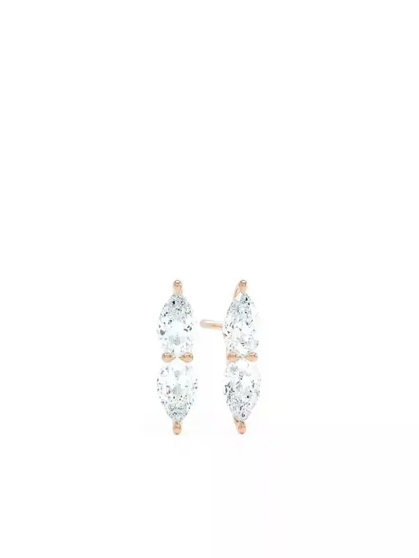 LOEV 18kt Recycled Rose Gold Double Pear Diamond Earrings - Pink