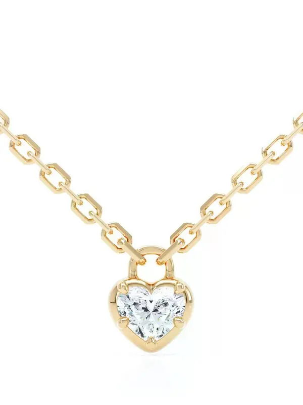 LOEV 18kt Recycled Yellow Diamond Heart Lock Necklace - Gold