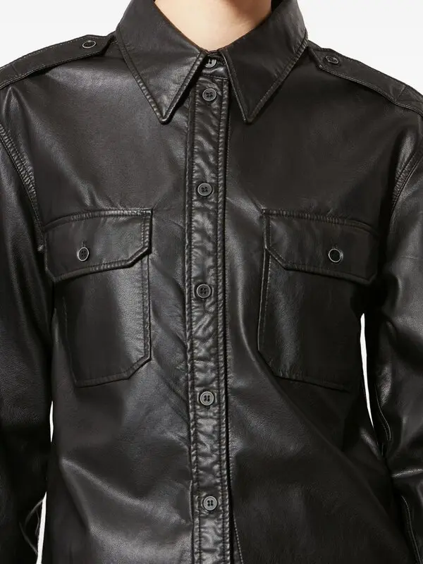 MARANT ETOILE Noee Faux Leather Shirt