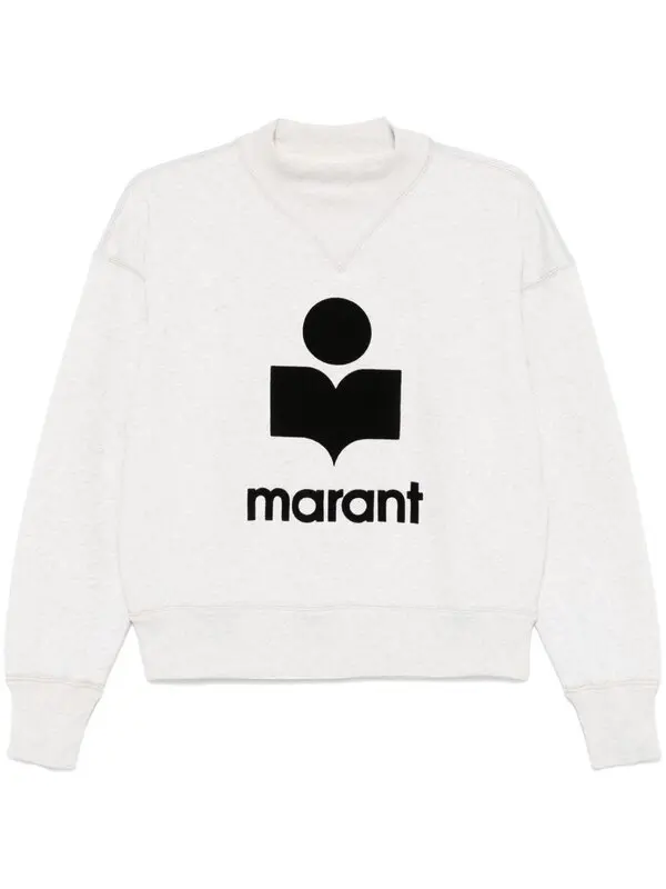 MARANT ETOILE Moby Logo Cotton Sweatshirt - Beige