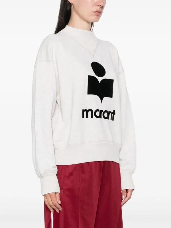 MARANT ETOILE Moby Logo Cotton Sweatshirt - Beige