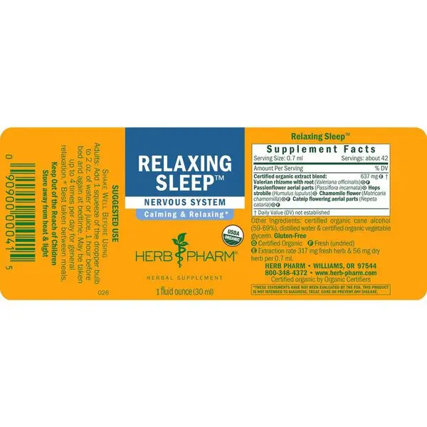 HERB PHARM Relaxing Sleep