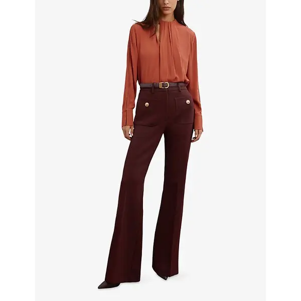 REISS Marta Drape-detail Woven Blouse