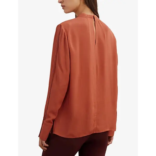 REISS Marta Drape-detail Woven Blouse