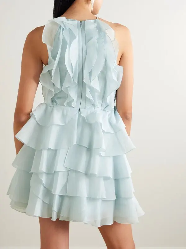 Aje Cleo Embellished Ruffled Organza Mini Dress