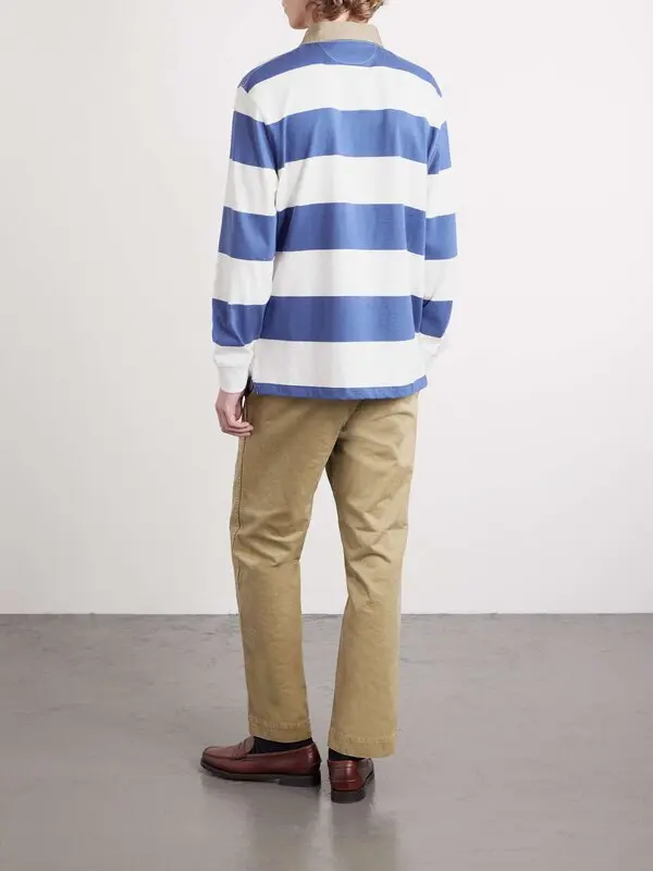Polo Ralph Lauren Logo-embroidered Striped Cotton-jersey Rugby Shirt