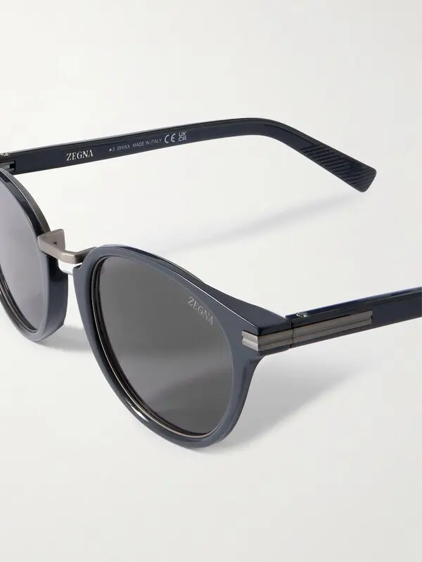 Zegna Round-frame Sunglasses - Gray