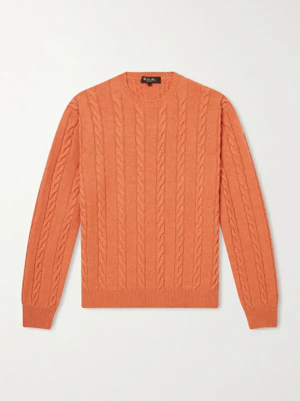 Loro Piana Cedar Cable-knit Cashmere Sweater