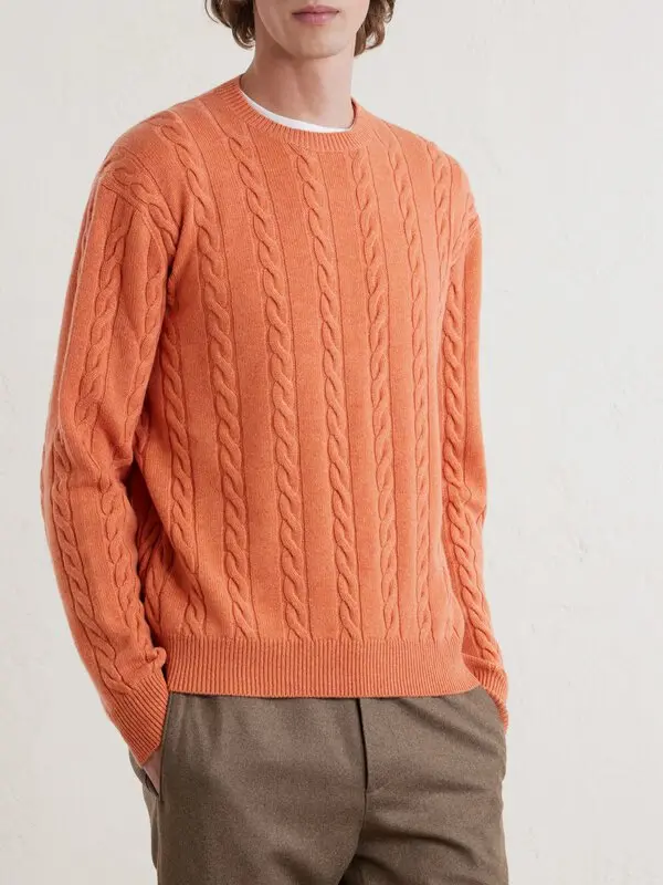 Loro Piana Cedar Cable-knit Cashmere Sweater