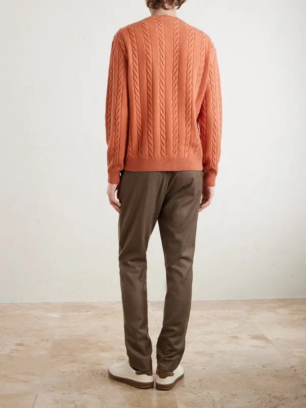 Loro Piana Cedar Cable-knit Cashmere Sweater