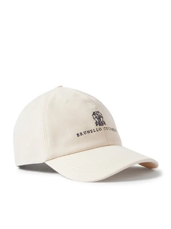 Brunello Cucinelli Logo-embroidered Cotton-twill Baseball Cap - White