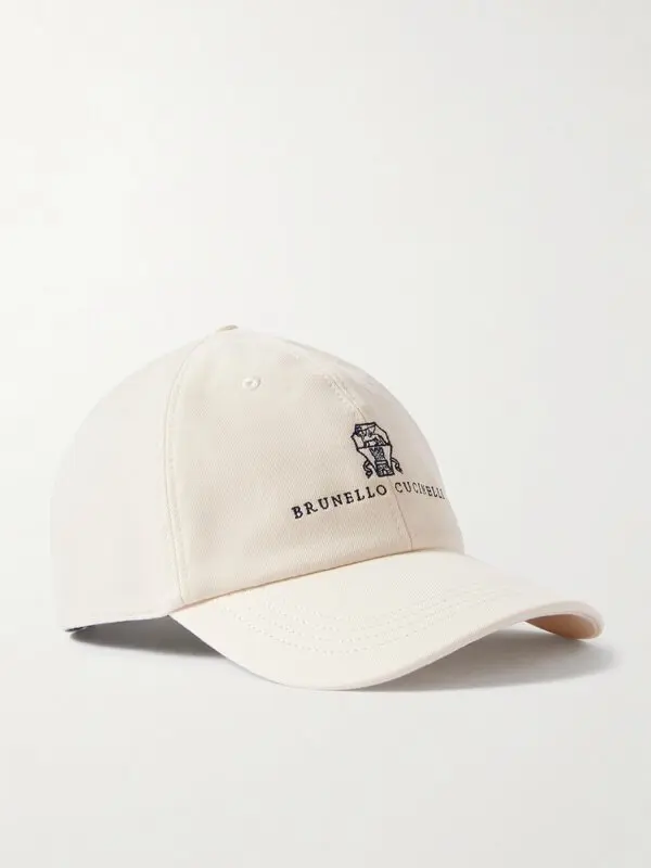 Brunello Cucinelli Logo-embroidered Cotton-twill Baseball Cap - White