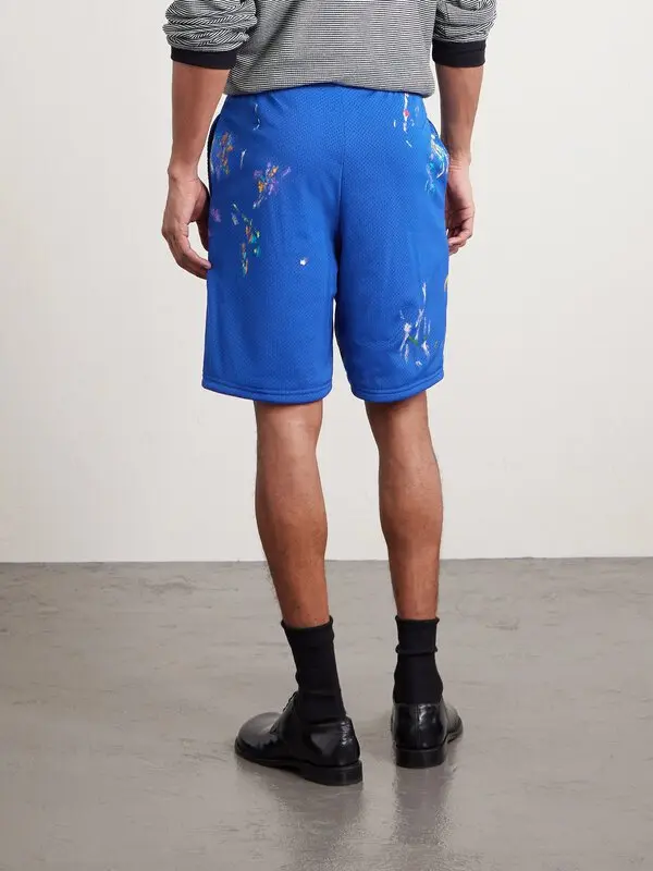 Gallery Dept. Studio Gym Straight-Leg Paint-Splattered Mesh Shorts
