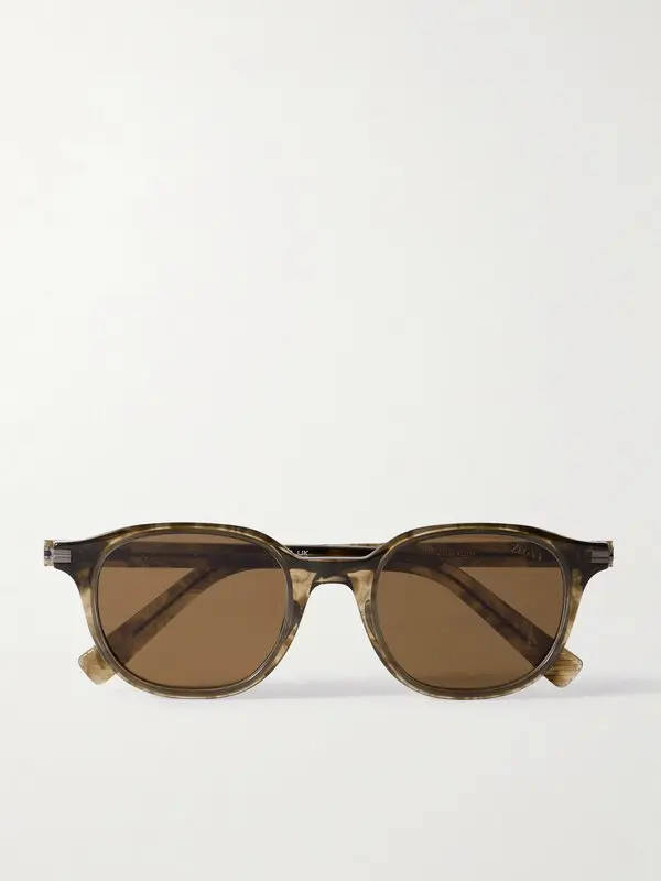 Zegna Round-frame Sunglasses - Tortoiseshell