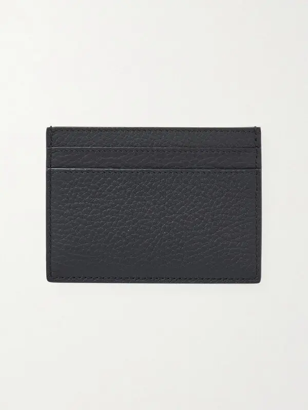 Saint Laurent Logo-appliquéd Full-grain Leather Cardholder - Black