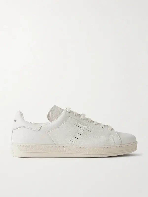 TOM FORD Warwick Full-grain Leather Sneakers - White