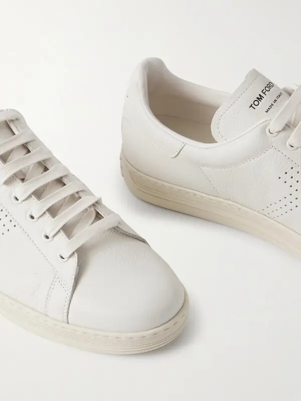 TOM FORD Warwick Full-grain Leather Sneakers - White