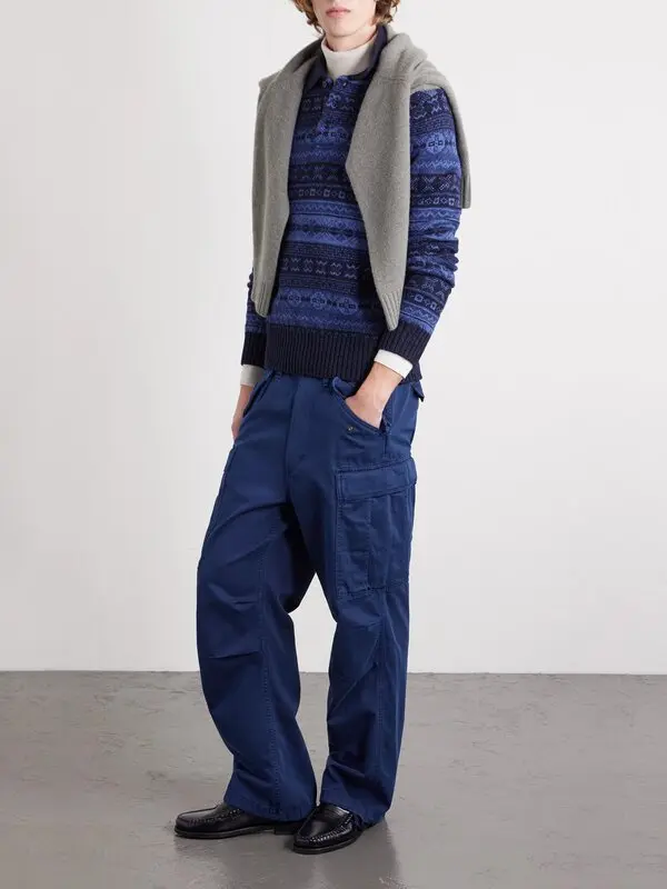 Polo Ralph Lauren Straight-leg Cotton Cargo Trousers - Blue