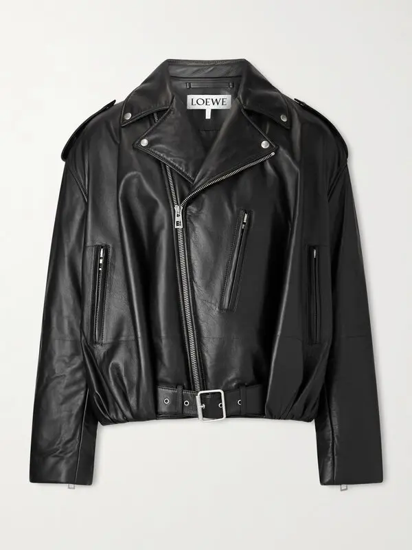 Loewe Belted Padded Leather Moto Jacket