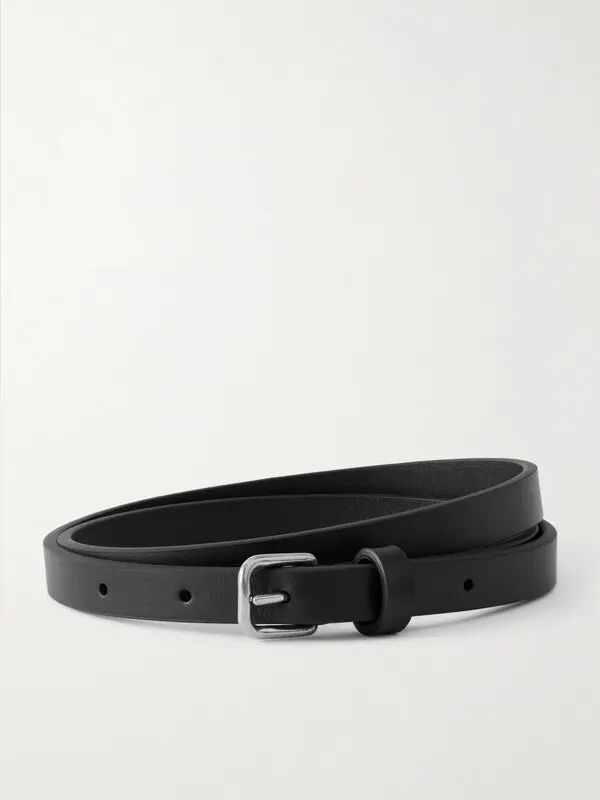 THE ROW Textured-leather Belt - Black