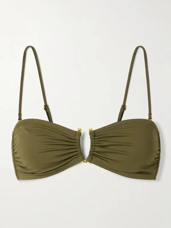 NILI LOTAN Embellished Bikini Top - Green