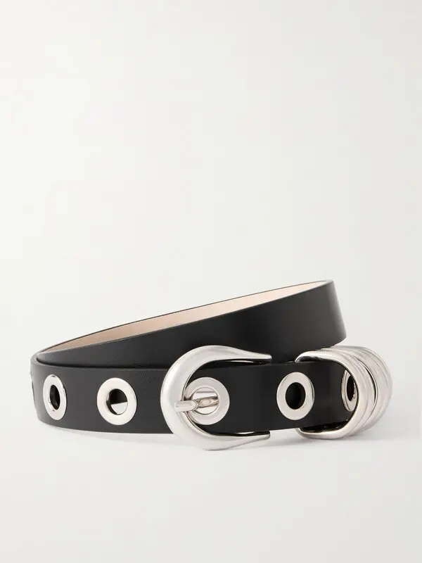 DEHANCHE Hollyhock Rivet Leather Waist Belt - Black