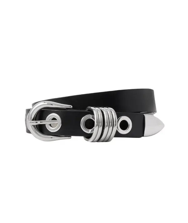 DEHANCHE Hollyhock Rivet Leather Waist Belt - Black
