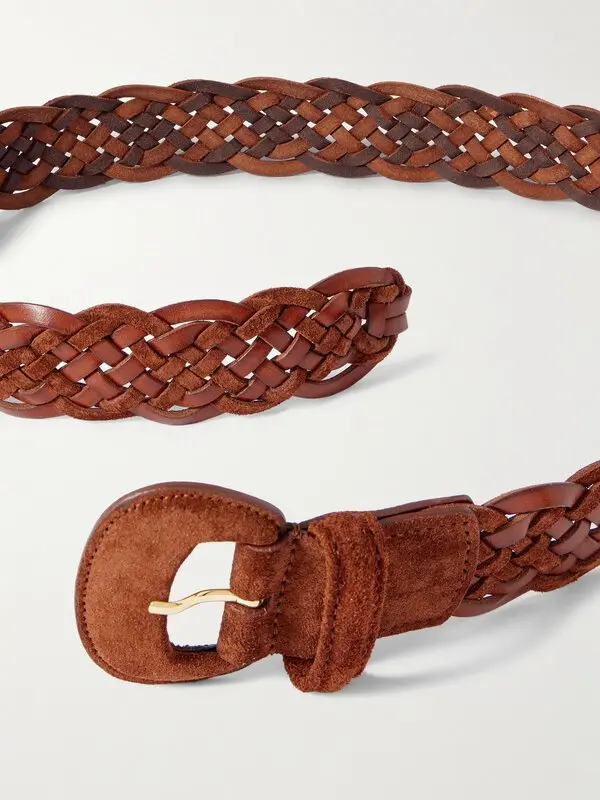 Anderson's Leather And Suede Woven Waist Belt