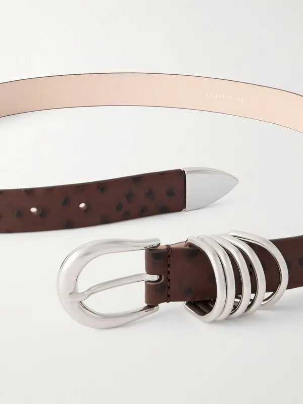 DEHANCHE Hollyhock Ostrich-effect Leather Waist Belt