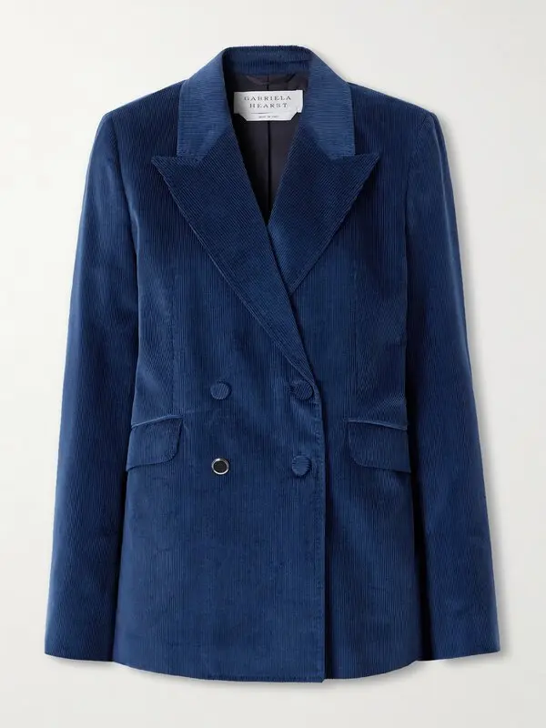 Gabriela Hearst Angela Cotton-corduroy Blazer - Blue