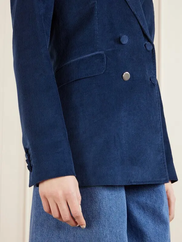 Gabriela Hearst Angela Cotton-corduroy Blazer - Blue