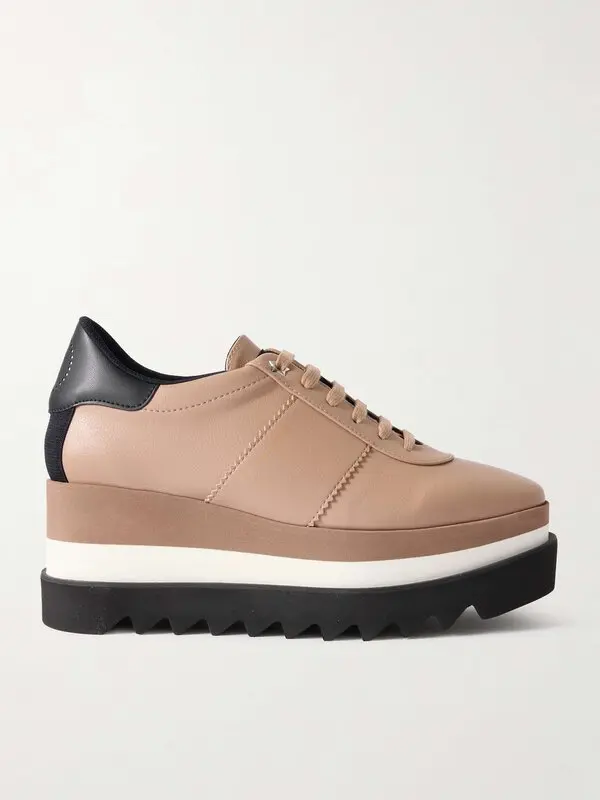 Stella McCartney Sneak-elyse Vegan Platform Sneakers - Tan