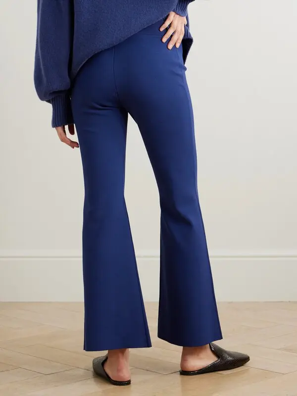 Stella McCartney Cropped Stretch-knit Flared Pants - Blue