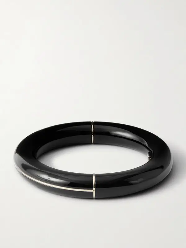 TOM FORD Silver-tone And Plexiglas Bangle - Black