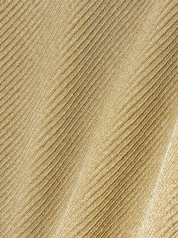 Stella McCartney Metallic Ribbed-knit Midi Skirt