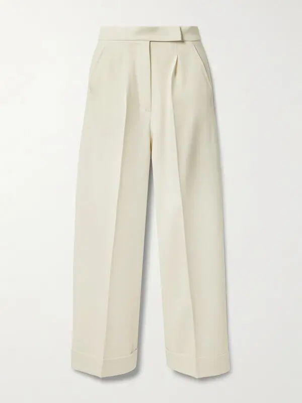 Max Mara Pleated Wool-blend Wide-leg Trousers
